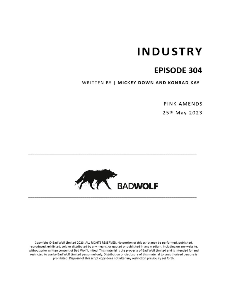 Industry 3x04 - White Mischief | PDF