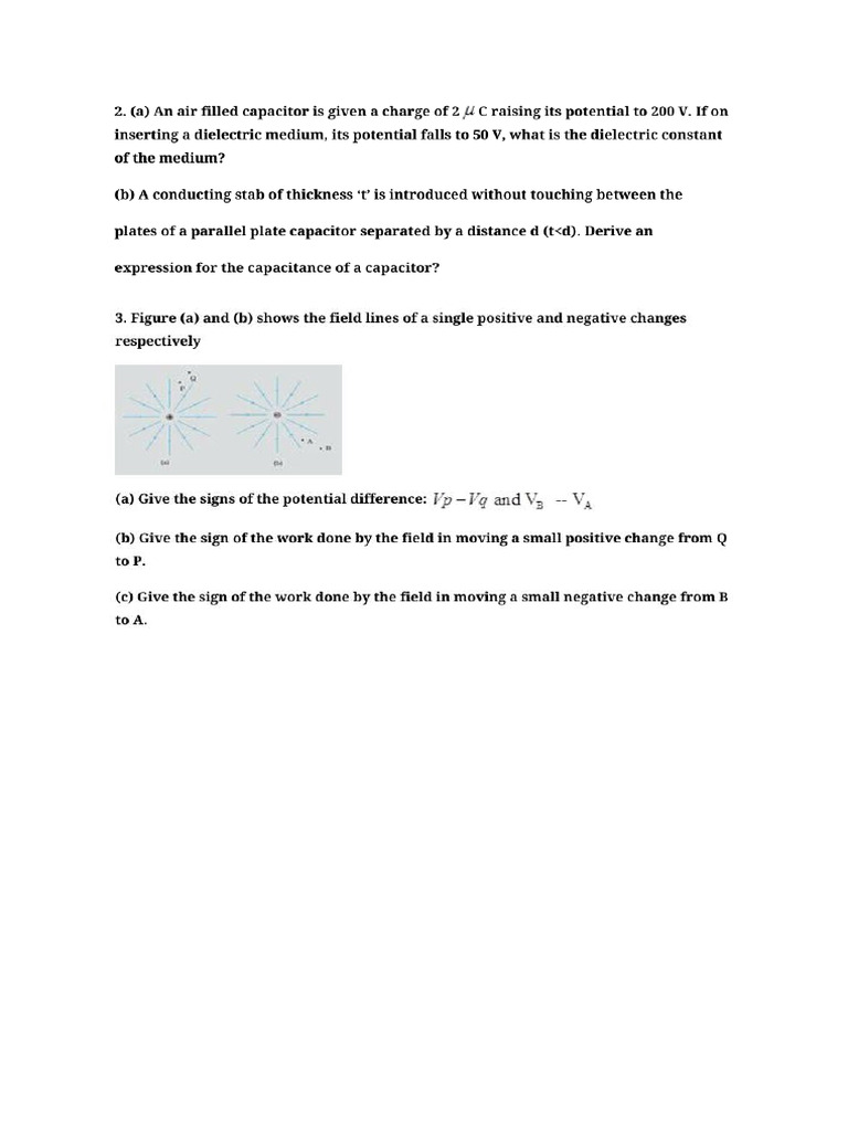 Chapter 2 Electrostatic Potential and Capacitance | PDF