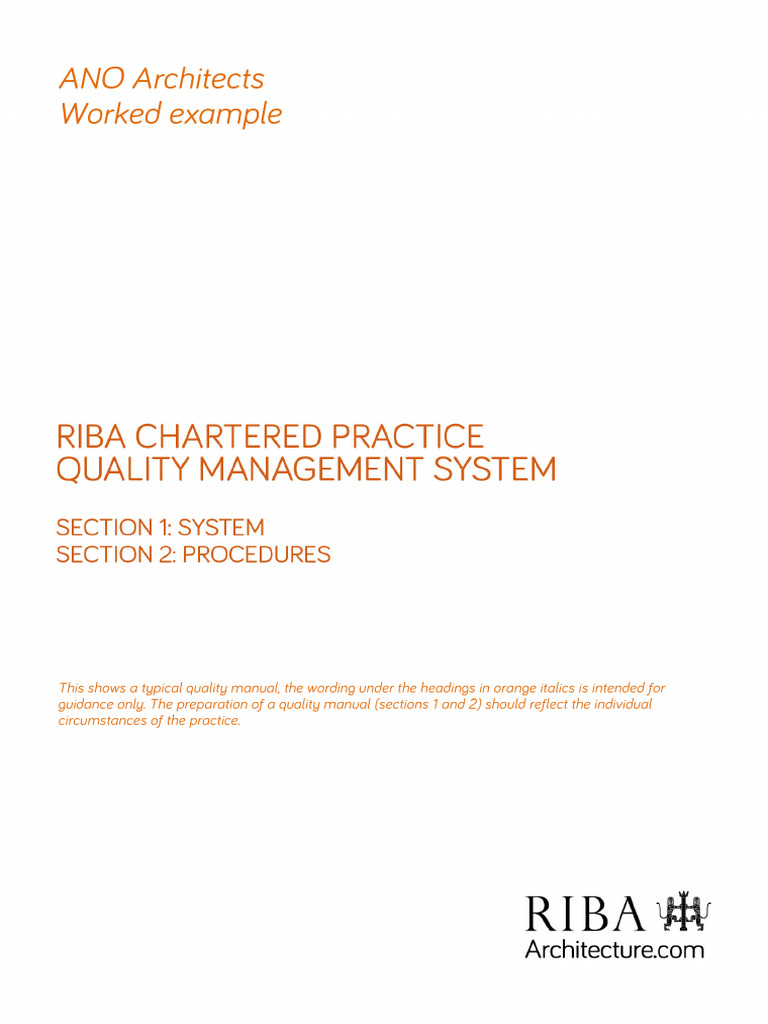 RIBA Chartered Practice Quality Manual | PDF | Quality Management ...
