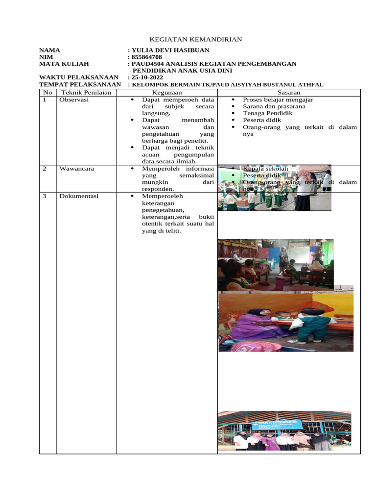 Kegiatan Mandiri Tutorial II Yulia Devi Hasibuan Nim 855864708 | PDF