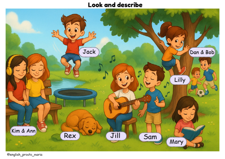 Look and Describe Children in The Park | PDF