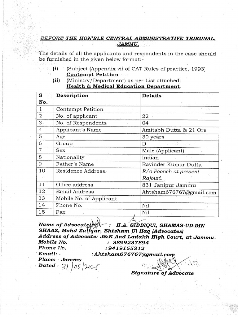 Amitabh Dutta Contempt | PDF