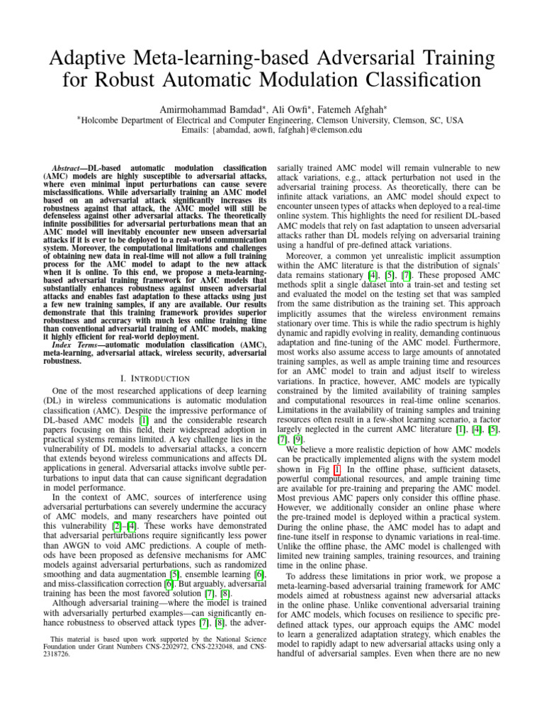 Adaptive Meta-Learning-Based Adversarial Training For Robust Automatic Modulation Classification ...