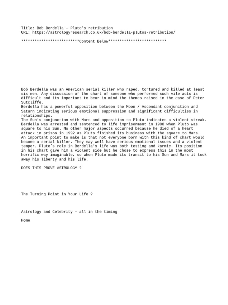 Bob Berdella - Pluto's Retribution | PDF