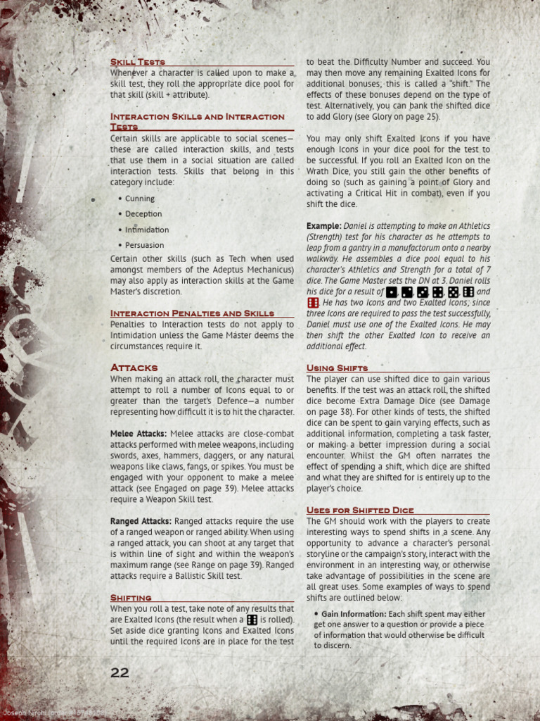 Wrath & Glory - Beginner's Rulebook - Part - 15 | PDF | Dice | Tabletop Games