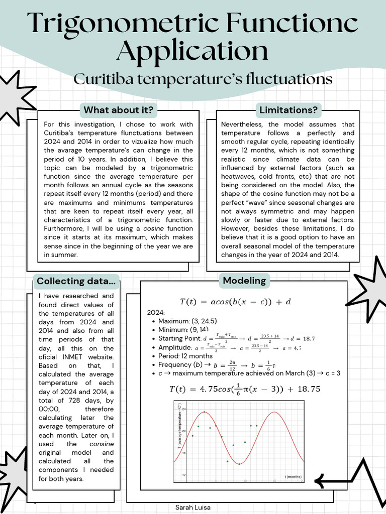 Curitiba Temperature Model Analysis | PDF | Trigonometric Functions ...