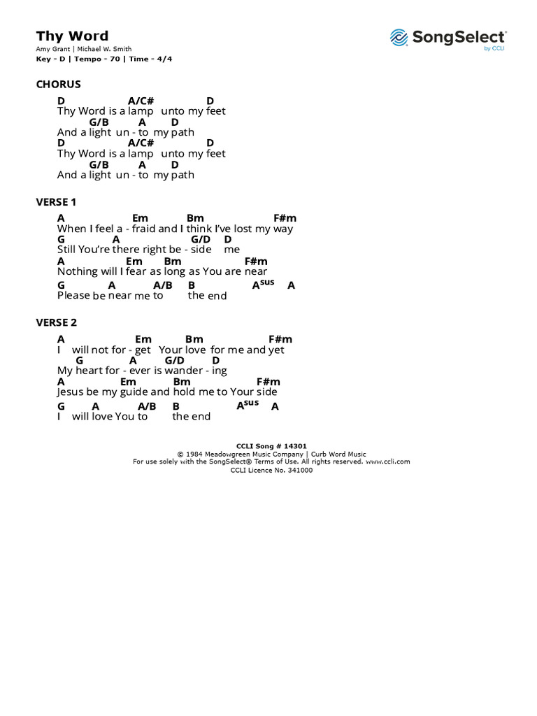 Thy Word Lyrics and Chords | PDF