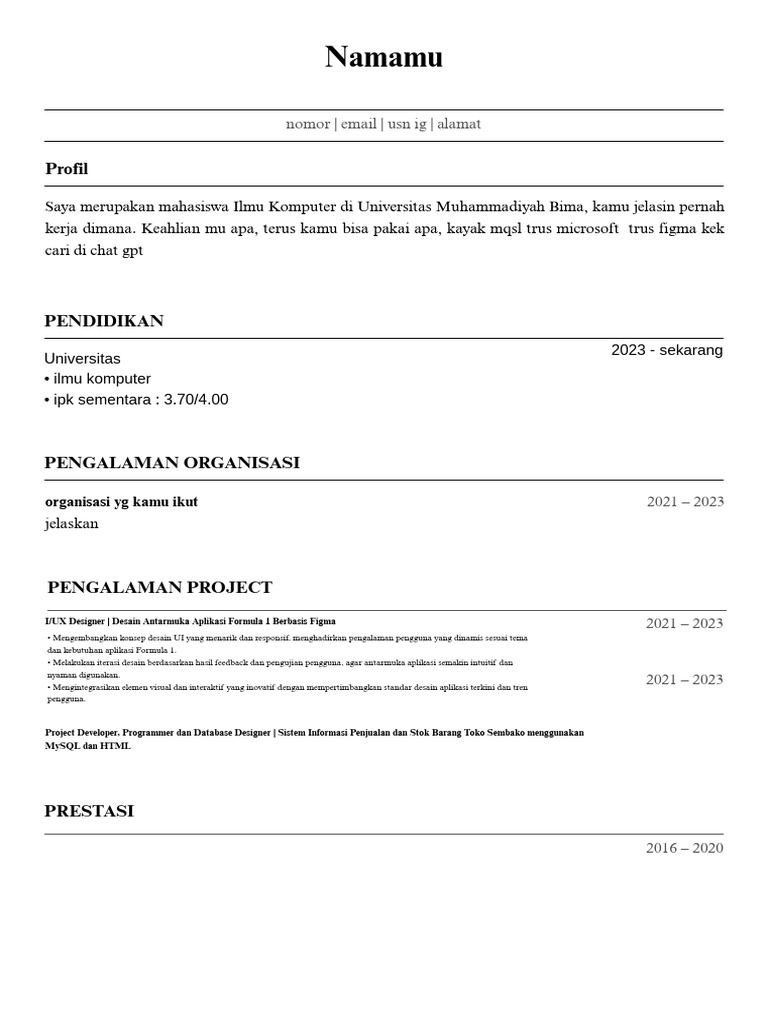 Putih Dan Hitam Modern Profil Digital Marketer CV PDF | PDF