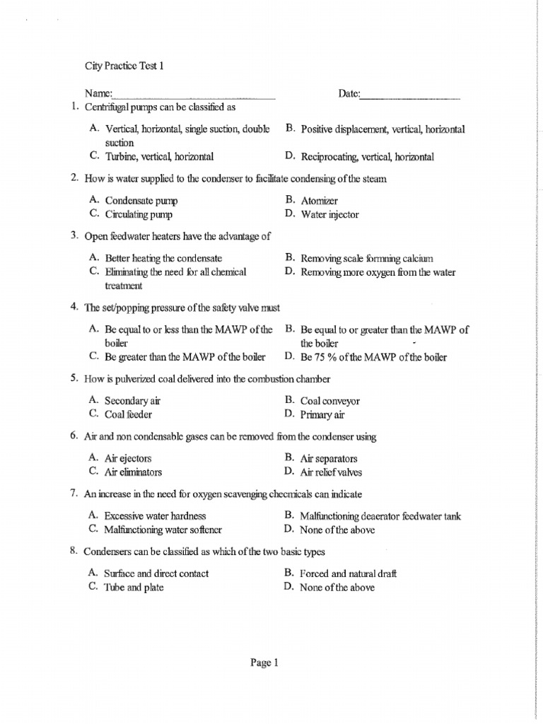 City Practice Test 1 | PDF