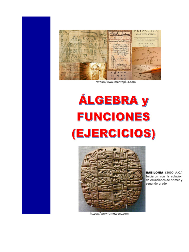 Ejercicios Eje Algebra y Funciones | PDF | Ecuaciones | Ecuación cuadrática