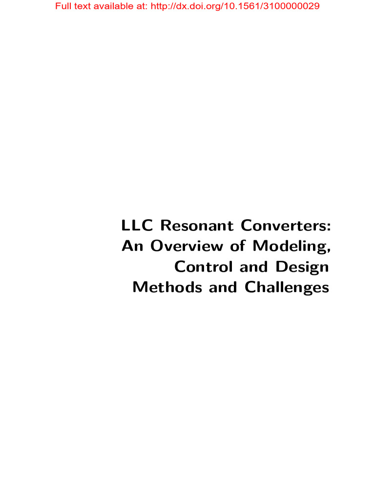 Overview of LLC Resonant Converters | PDF | Power Inverter | Resonance