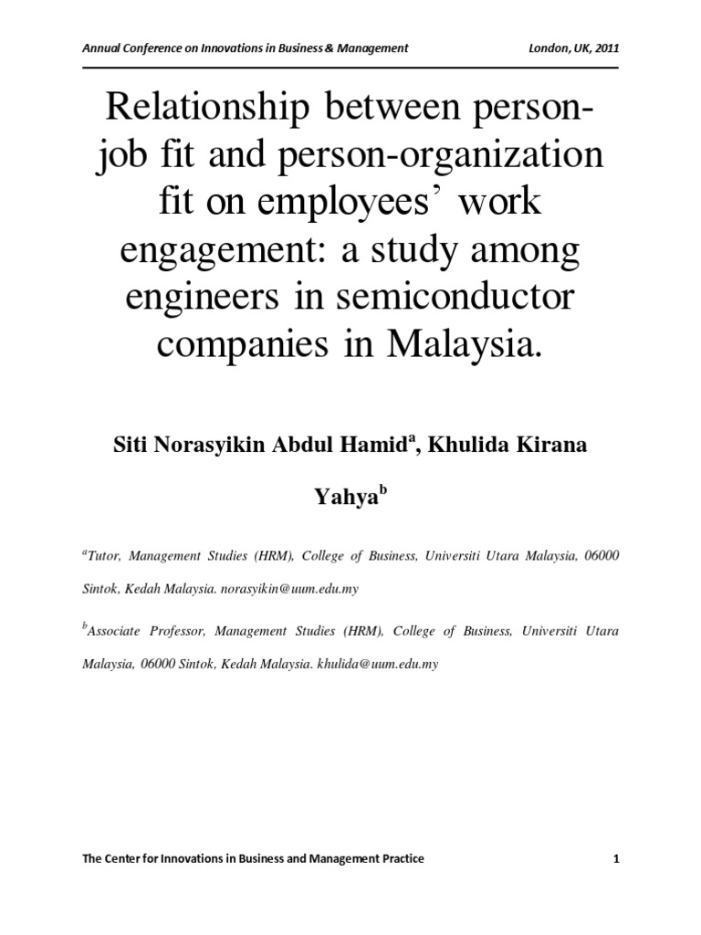 Person Job Fit | PDF | Correlation And Dependence | Employment
