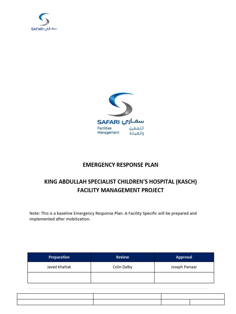 KASCH Emergency Response Plan | PDF | Flood | Emergency