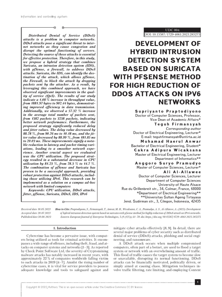 Development of Hybrid Intrusion Detection System B | PDF | Denial Of ...