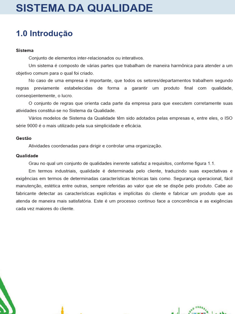 Sistema de Gestão da Qualidade ISO 9000 | PDF | Qualidade (negócios ...