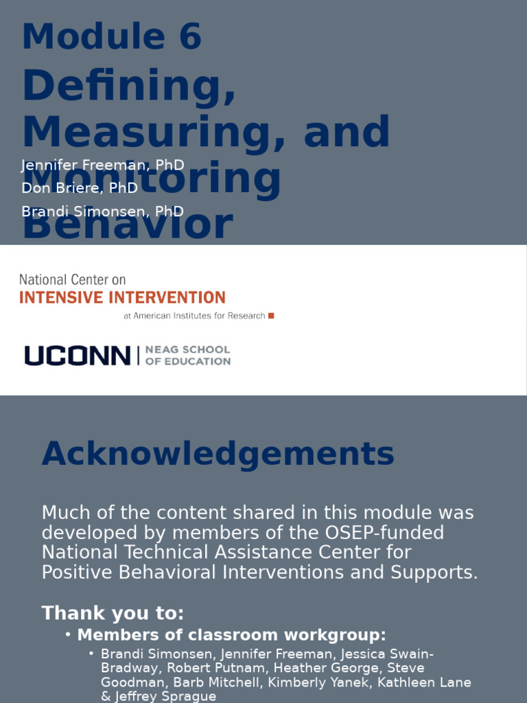 Behavior Module 6 PowerPoint | PDF | Sampling (Statistics) | Behavior