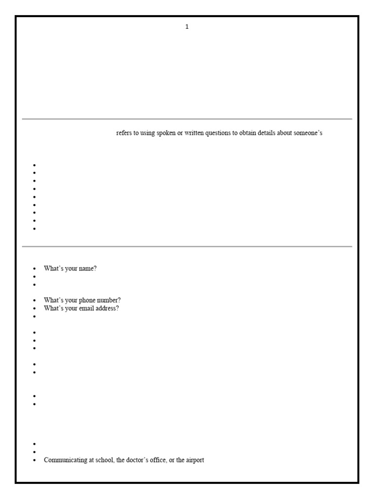 Topic 6 Asking Personal Information | PDF | Communication | Human ...