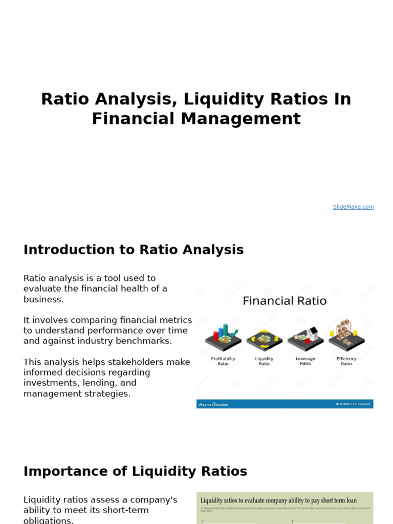 Ratio Analysis, Liquidity Ratios in Financial Management | PDF | Market Liquidity | Benchmarking