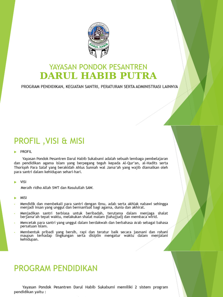 Panduan Pendaftaran Santri Darul Habib | PDF