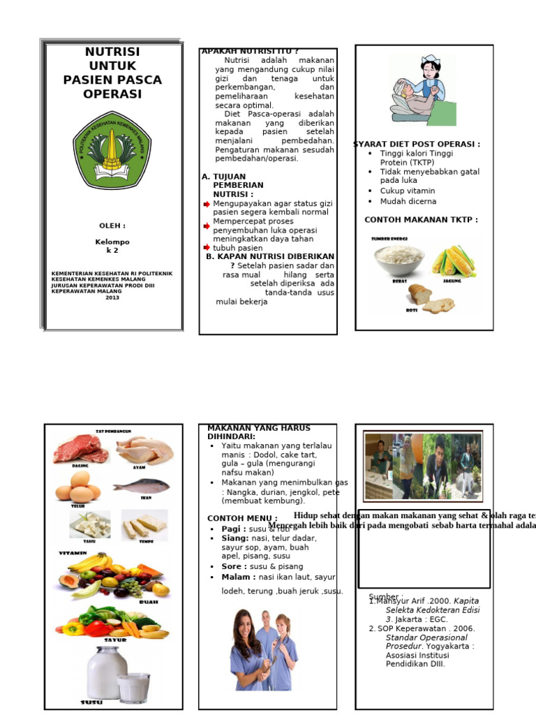 Leaflet Nutrisi Post Op | PDF