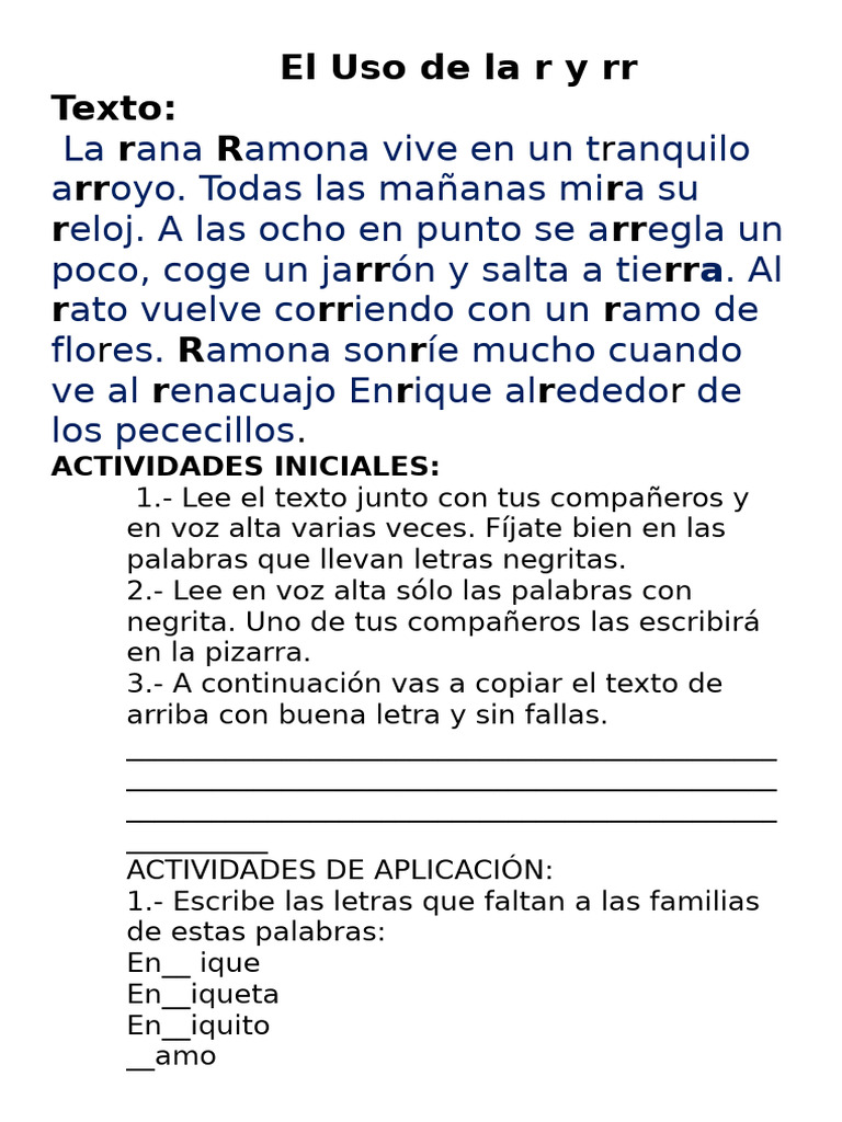 Uso de La R - RR | PDF