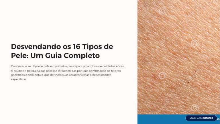 Desvendando Os 16 Tipos de Pele Um Guia Completo | PDF