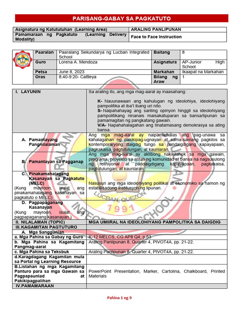 Ap8 Lp-Demo Mendoza | PDF