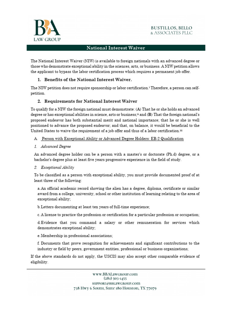 1666389582-EB-2 National Interest Waiver | PDF