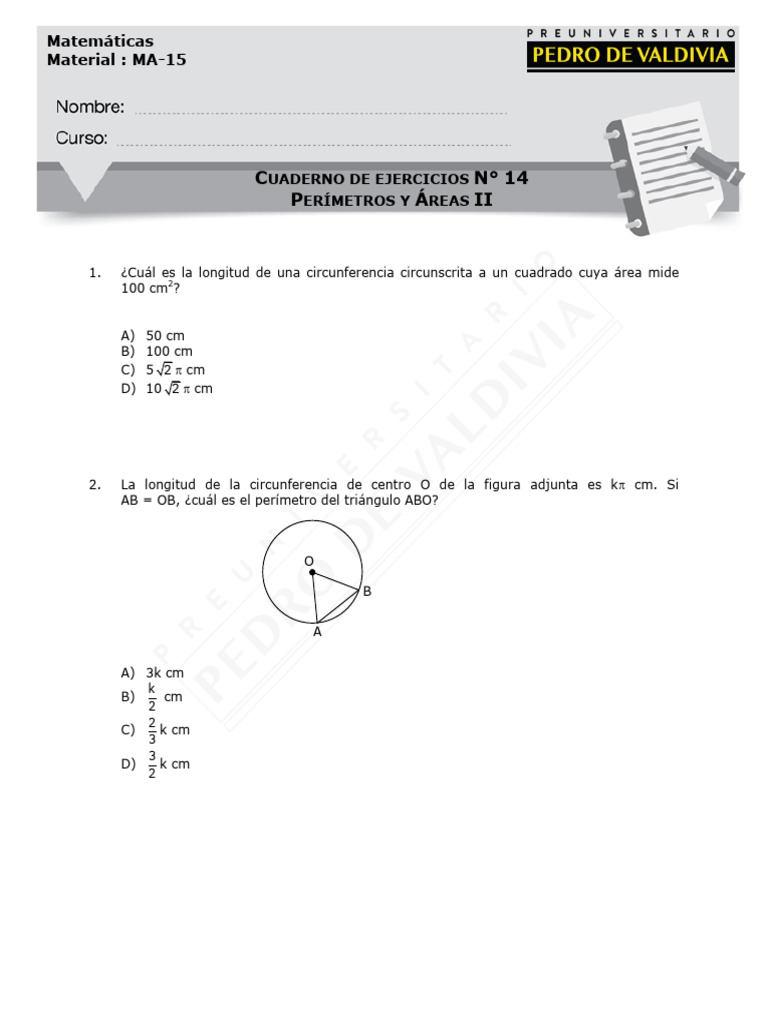 6655-MA15 - Perímetros y Áreas II | PDF | Triángulo | Rectángulo