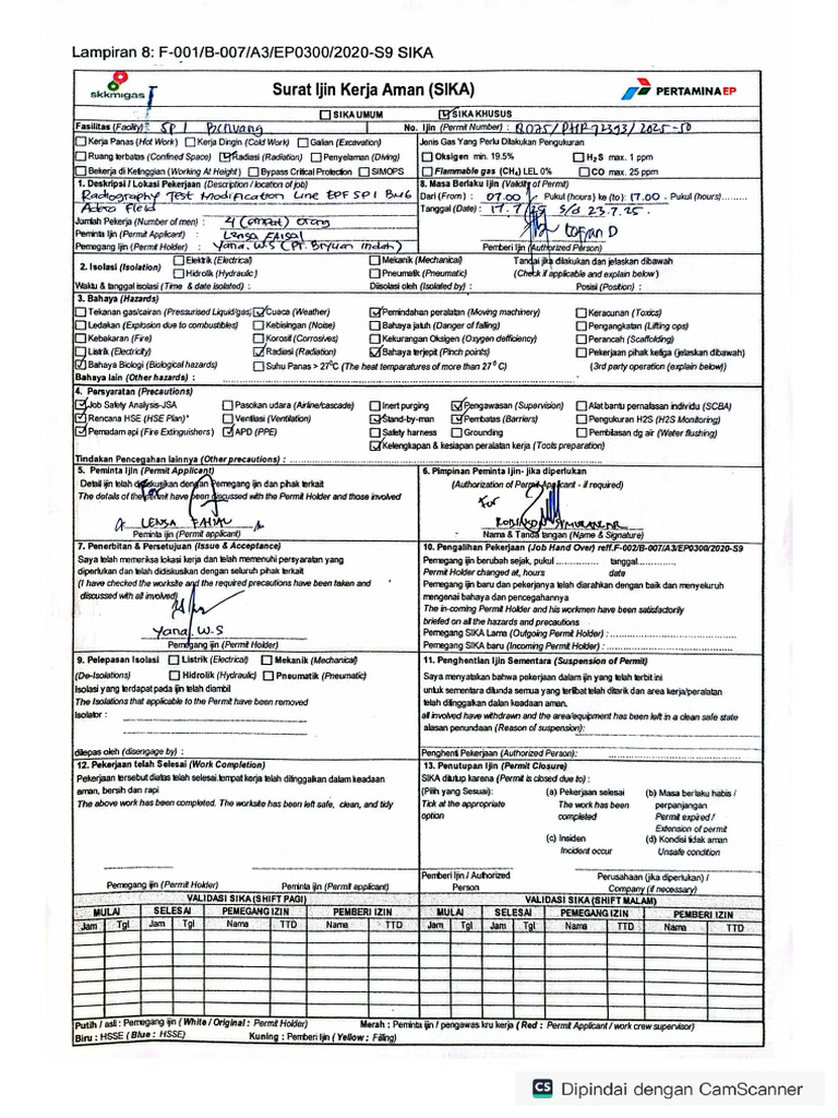 Sika Radiography Epf Sp1 BNG, Adera Field Pt. Bi 17-23.07.25 | PDF