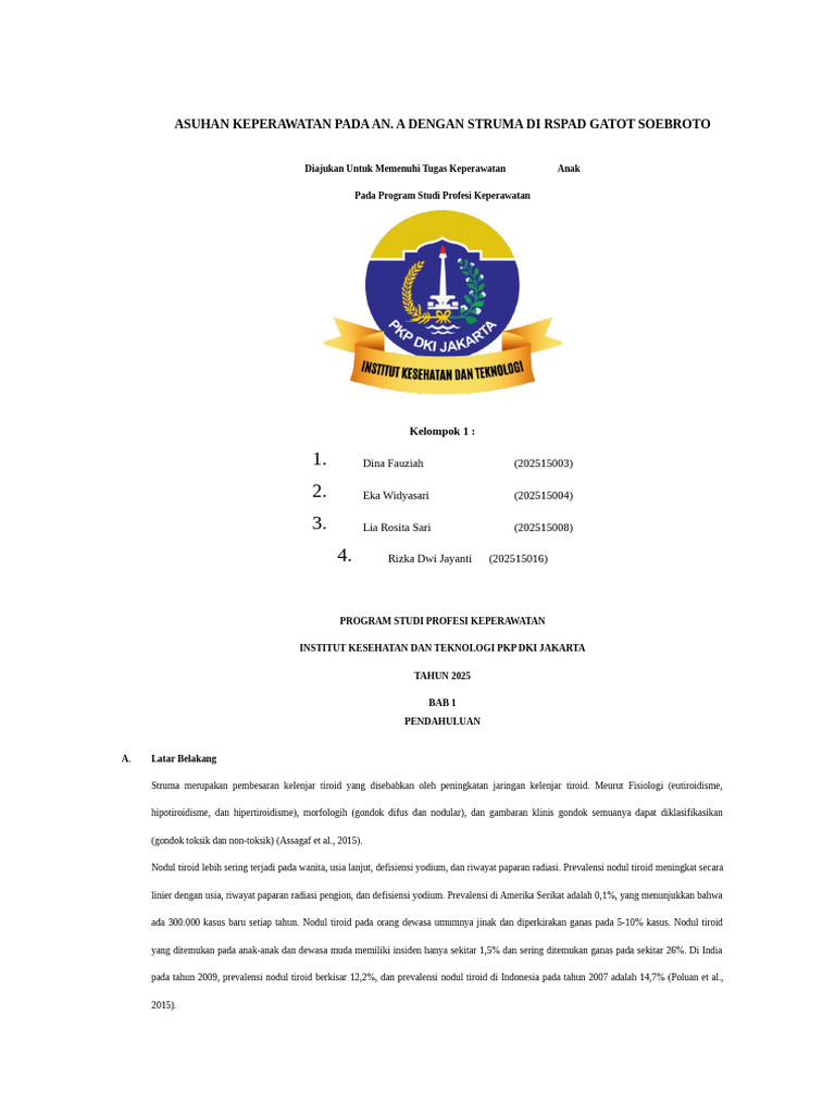 Asuhan Keperawatan Struma di RSPAD | PDF