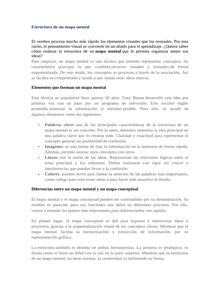 Estructura de un Mapa Mental | PDF | Mente | Creatividad