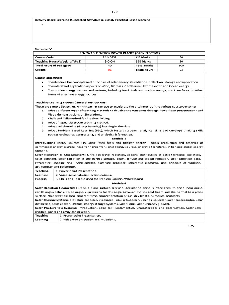 Renewable Energy Power Plant | PDF