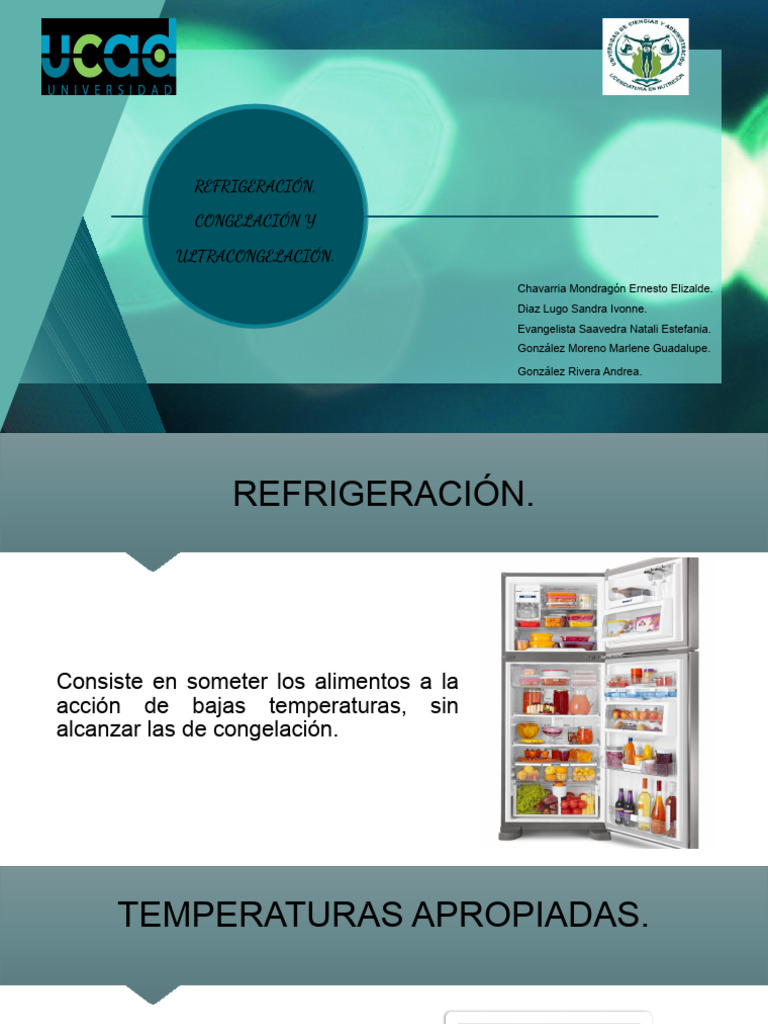 REFRIGERACIÓN, CONGELACIÓN Y ULTRACONGELACIÓN.pptx (1) | PDF ...