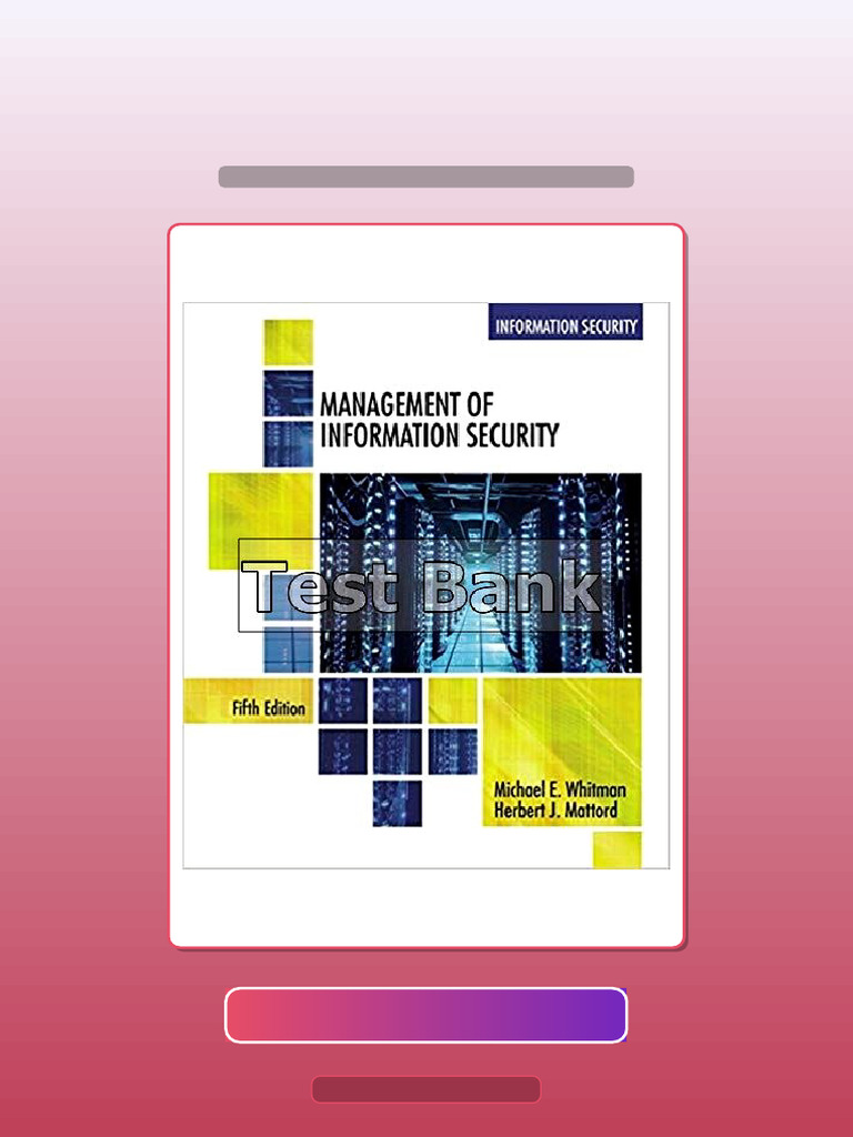 Management of Information Security 5th Edition Whitman Fast Access ...