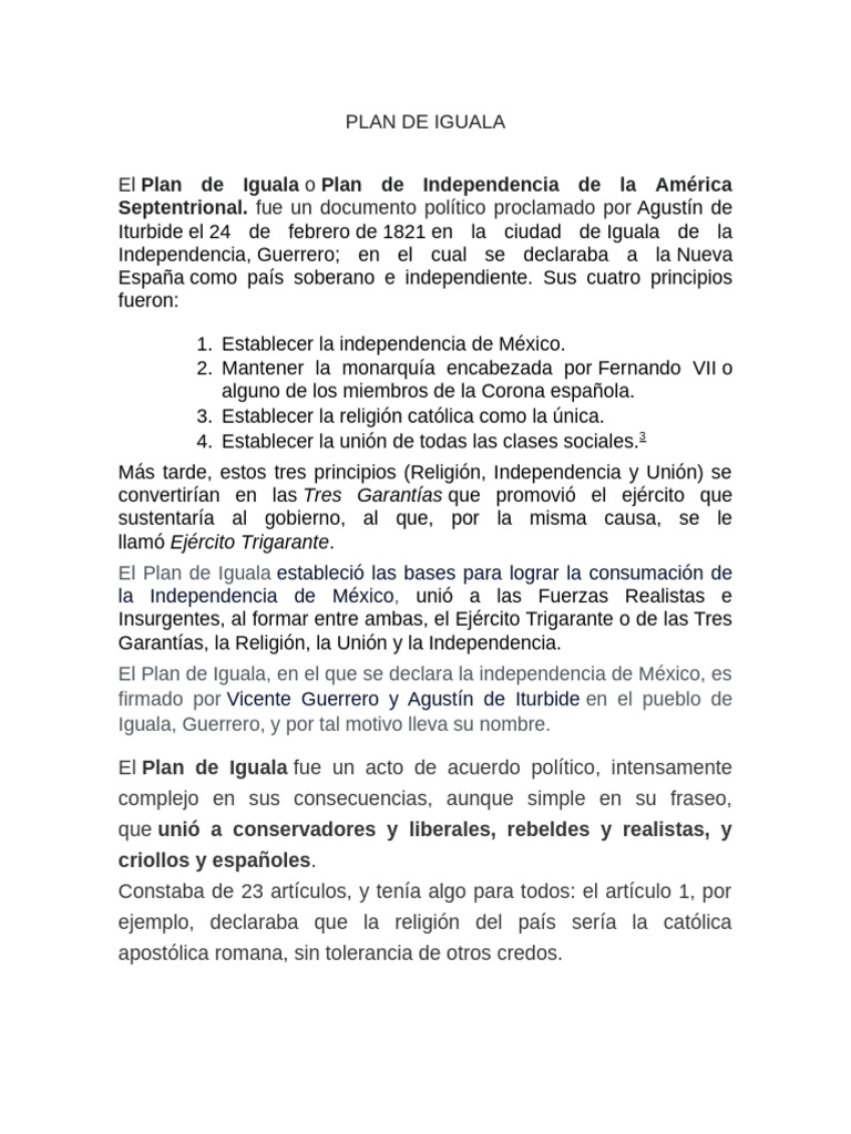 Plan de Iguala | PDF