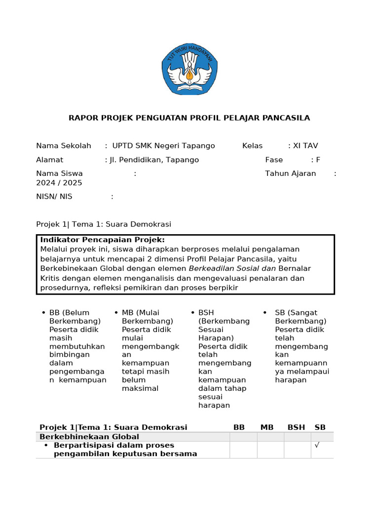 RAPOR P5 KLS 11 2024 2025 | PDF