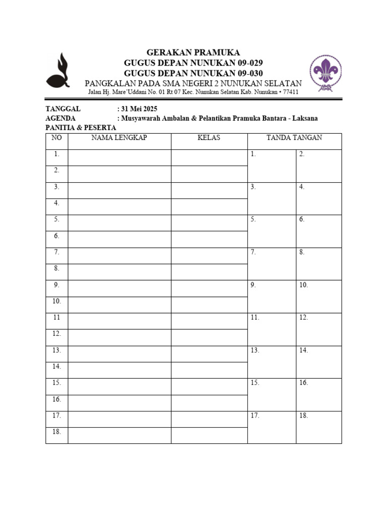 Absen Panitia & Peserta | PDF