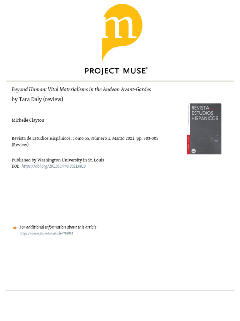 2021 Beyond Human Vital Materialisms in The Andean Avant-Gardes | PDF ...