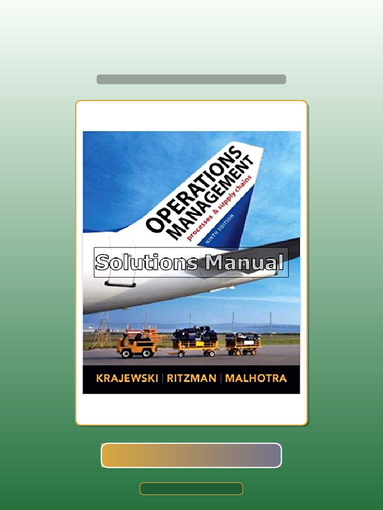 Operations Management 9th Edition Krajewski Fast Access | PDF | Operations Management | Multiple ...