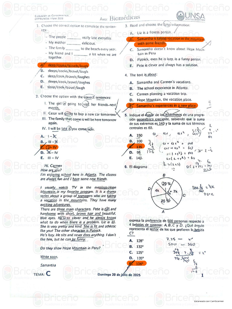Solucionario Briceño Biomédicas | PDF