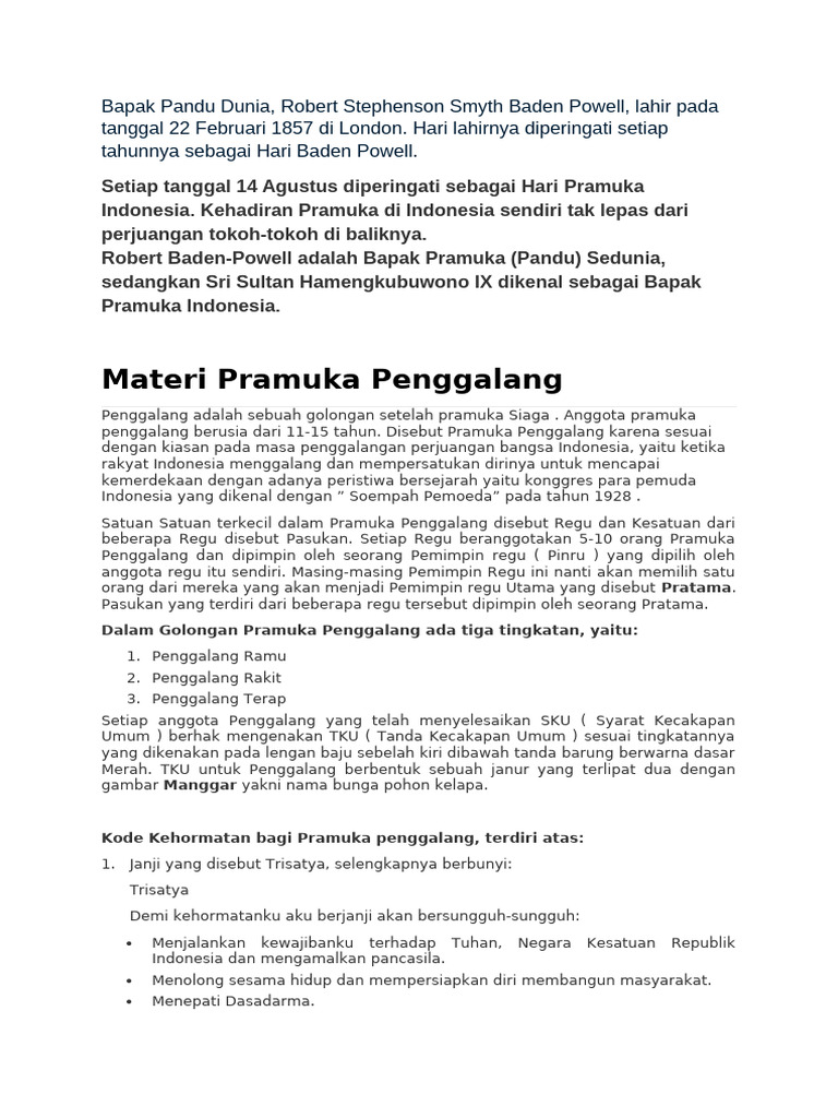 Bapak Pandu Dunia | PDF