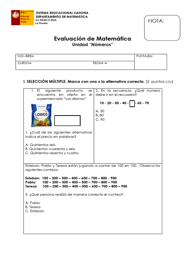 Eval 1 MTM 3ro 2025 | PDF