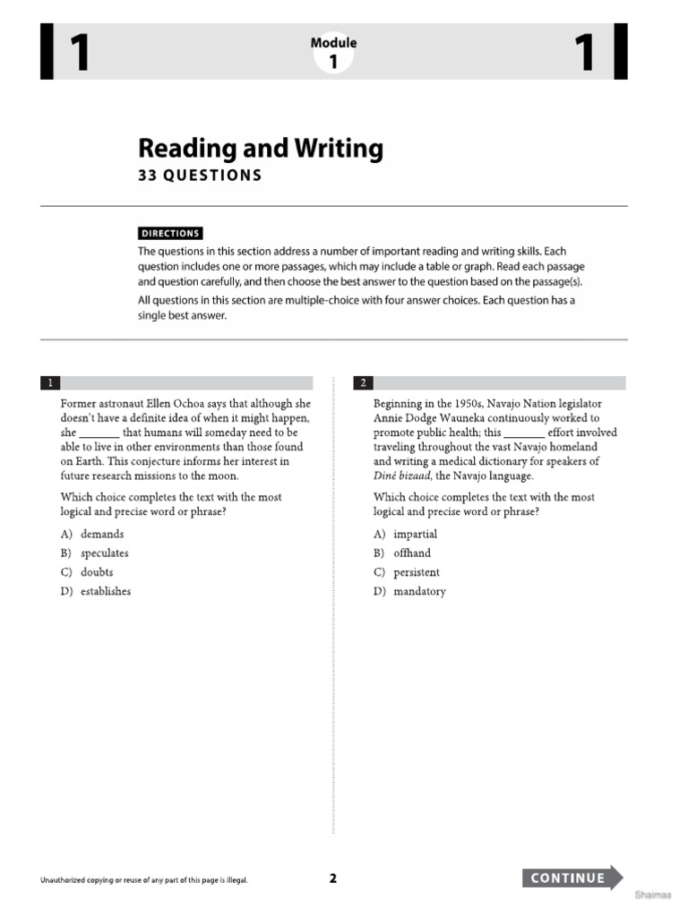 Reading Mod 1 Assignment | PDF