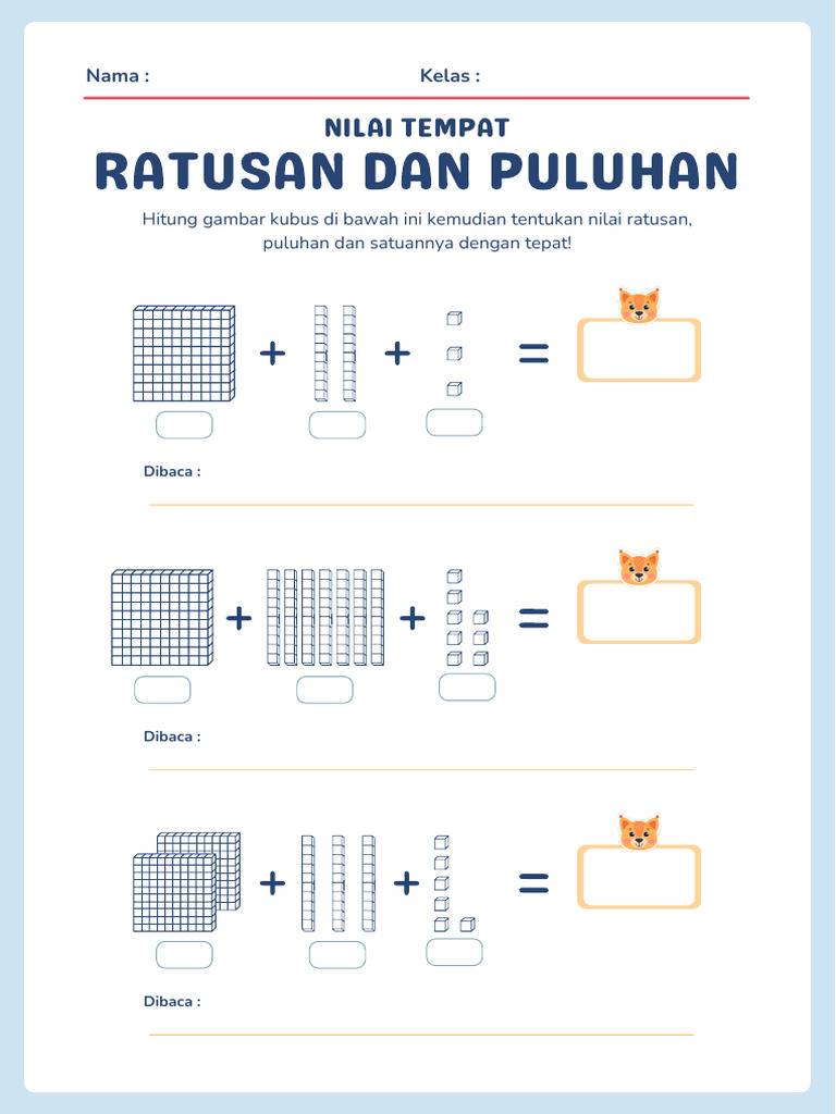 Gambar Kubus Ratusan dan Puluhan | PDF