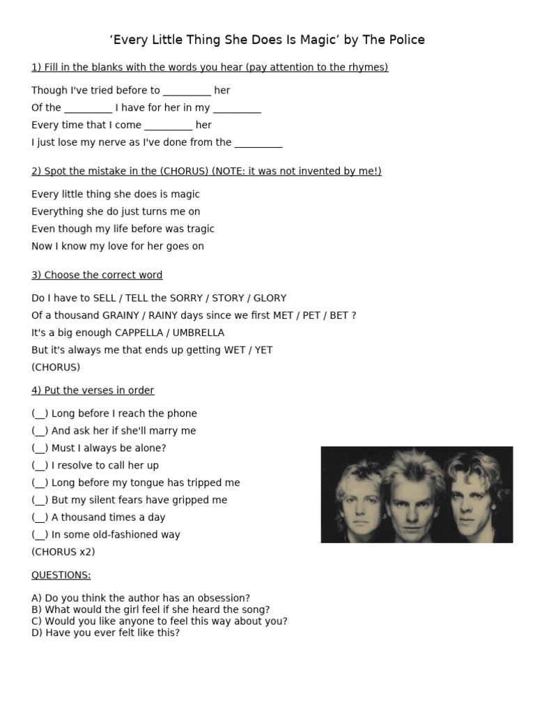 Analyzing "Every Little Thing" Lyrics | PDF