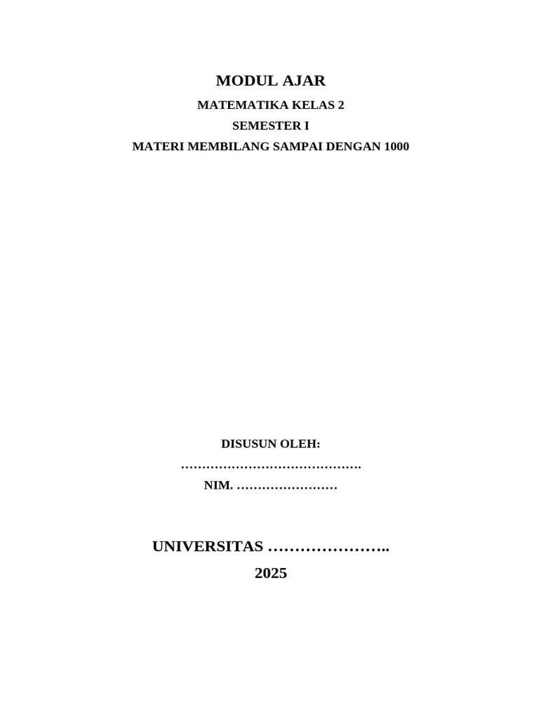 Contoh Modul Ajar Matematika SD | PDF