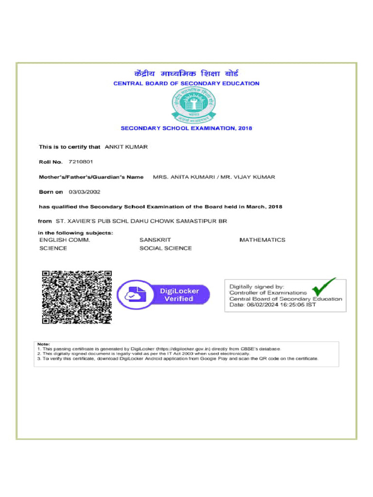 10 Passing Certificate | PDF