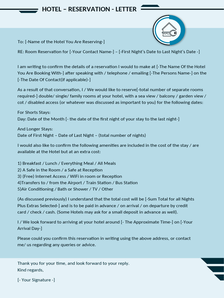 Hotel Reservation Letter | PDF