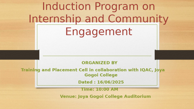 Induction Program for Internships 2025 | PDF